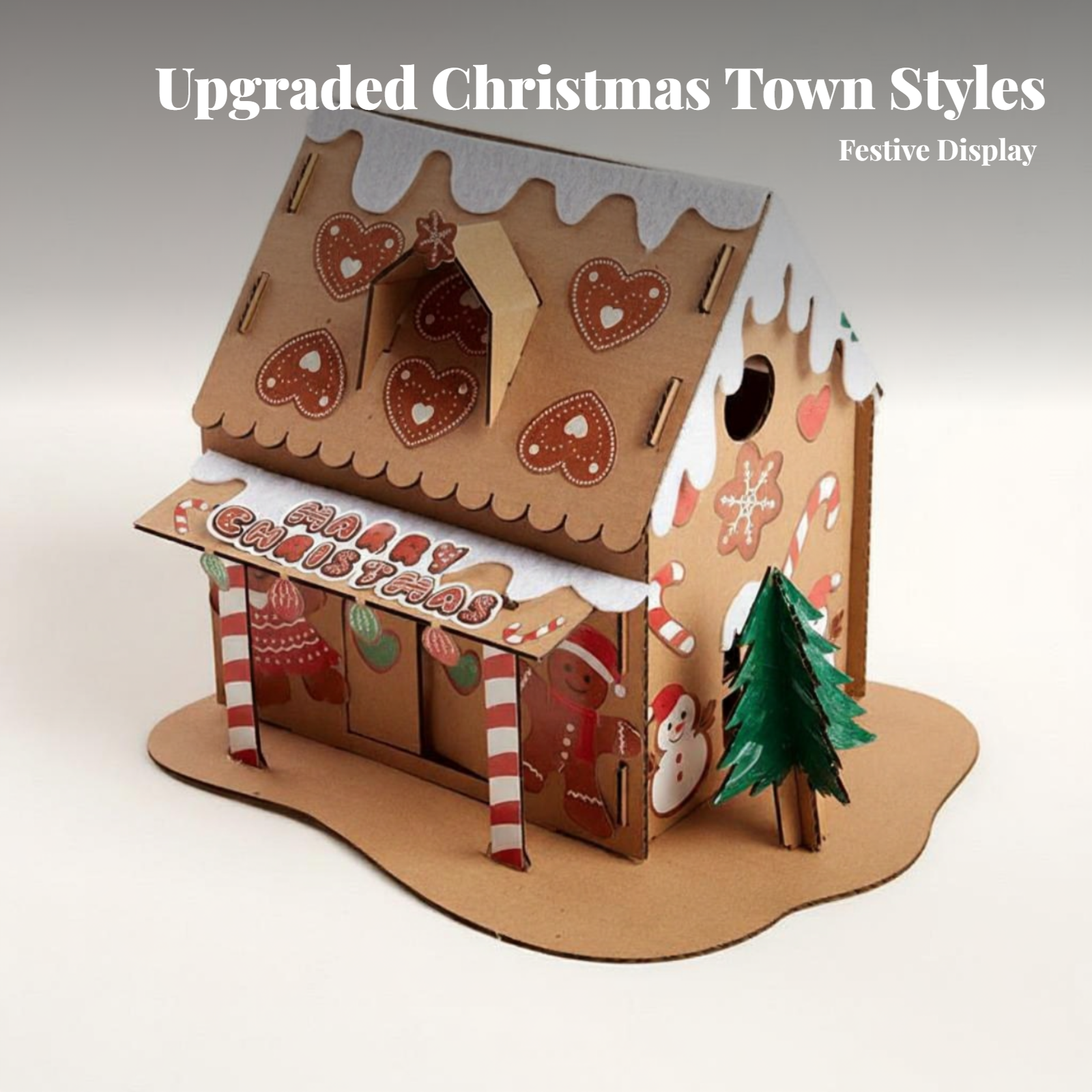 KIDS CARDBOARD CHRISTMAS Cottage DIY Craft Holiday Decor $26.19 ...