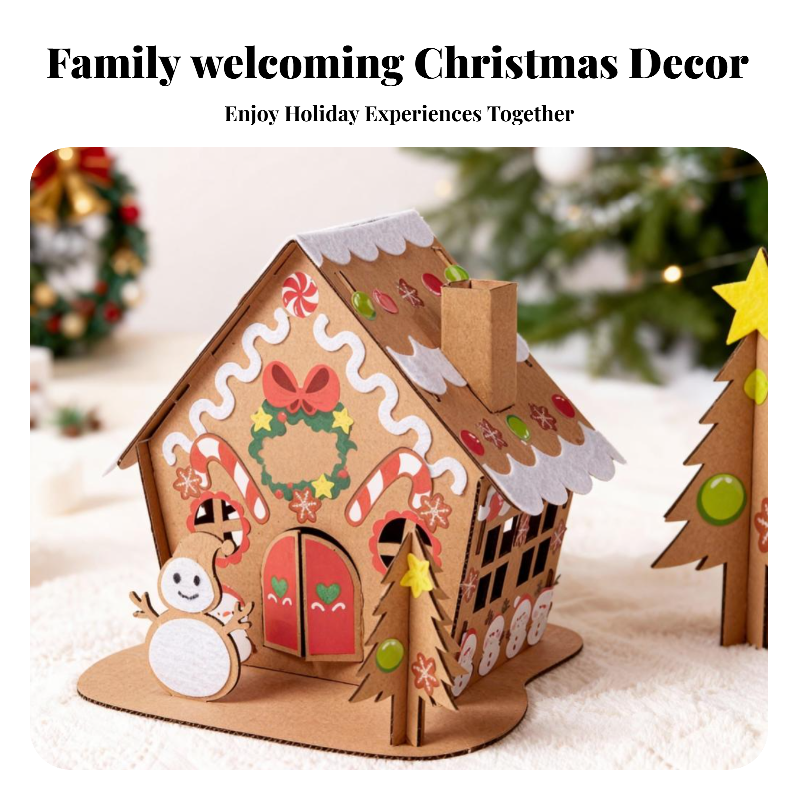 KIDS CARDBOARD CHRISTMAS Cottage DIY Craft Holiday Decor $26.19 ...