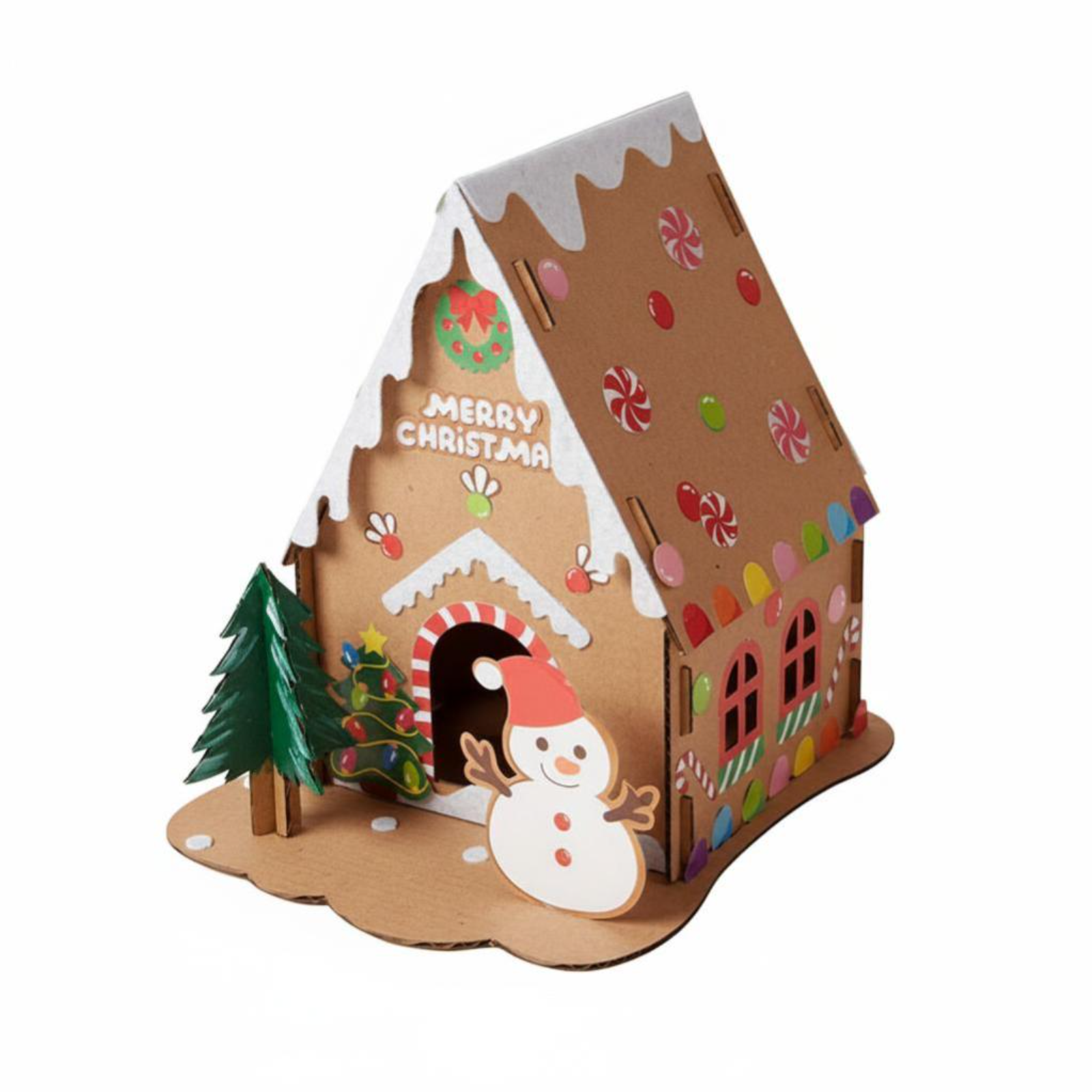 KIDS CARDBOARD CHRISTMAS Cottage DIY Craft Holiday Decor $26.19 ...